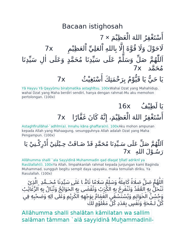 Bacaan Istighosah | PDF