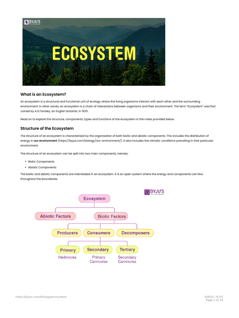 Ecosystem Structure Functions Units And Types Of Ecosystem Pdf Ecosystem Ecology