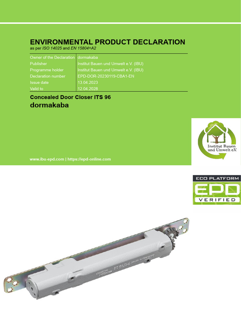 12.door Hardware (Transom Concealed Door Closer) | PDF | Life Cycle ...