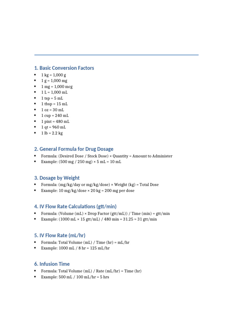 Drug Calculation Reviewer 3 | PDF