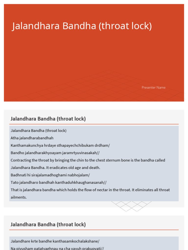 Jalandhara Bandha (Throat Lock) | PDF