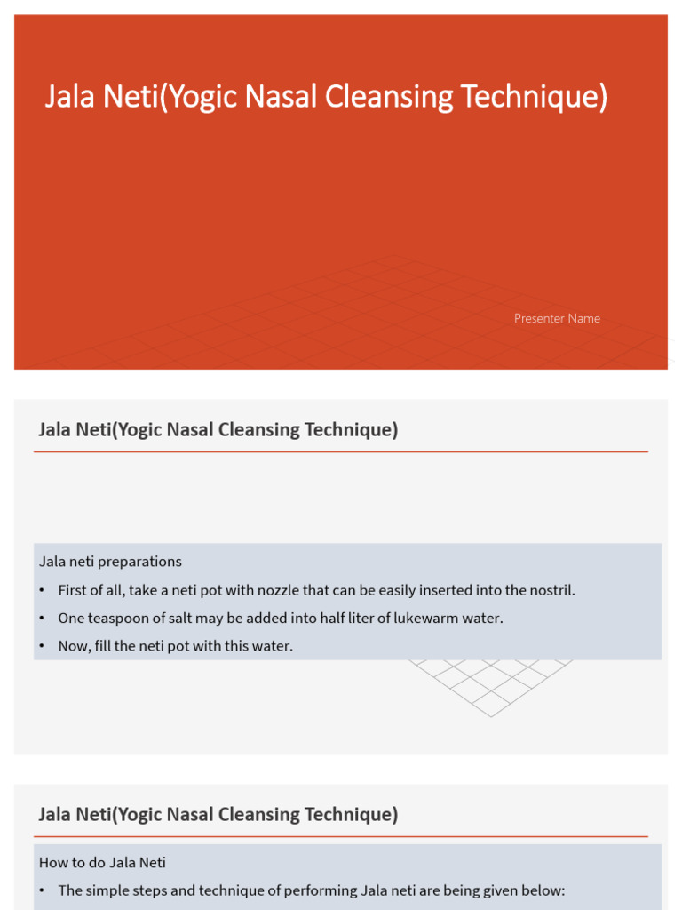 Jala Neti(Yogic Nasal Cleansing Technique) | PDF | Rhinology | Otorhinolaryngology