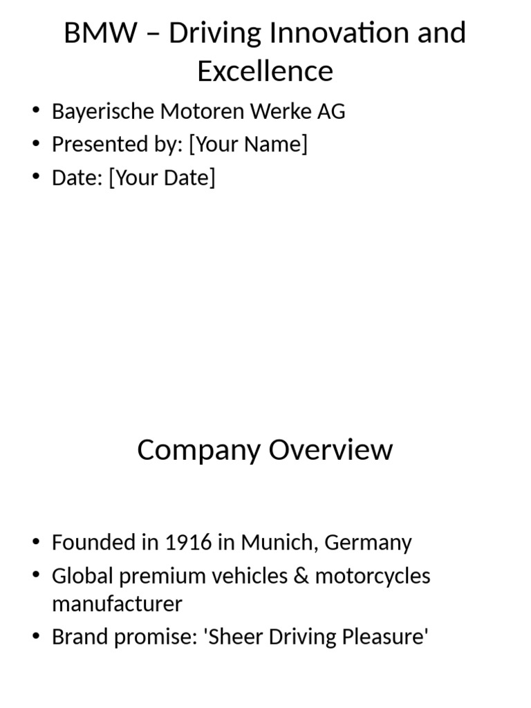 BMW: Innovation and Market Overview | PDF