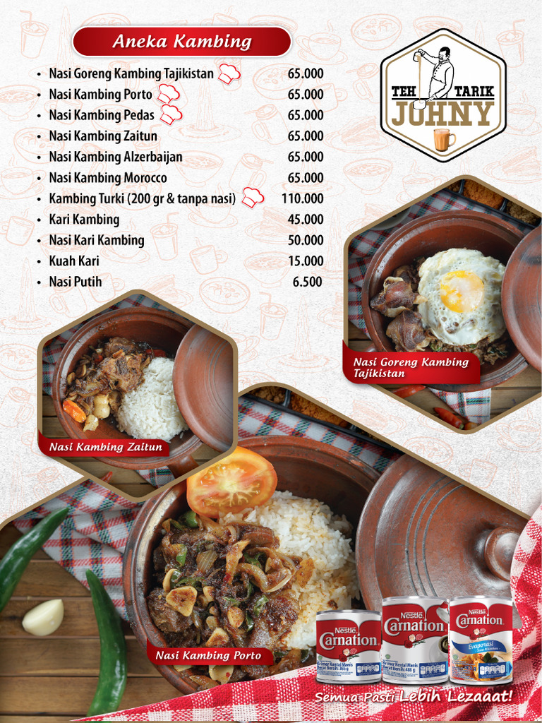 Menu Teh Tarik Johny | PDF