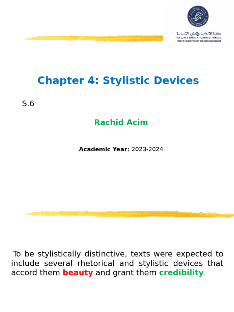 Understanding Stylistic Devices | PDF