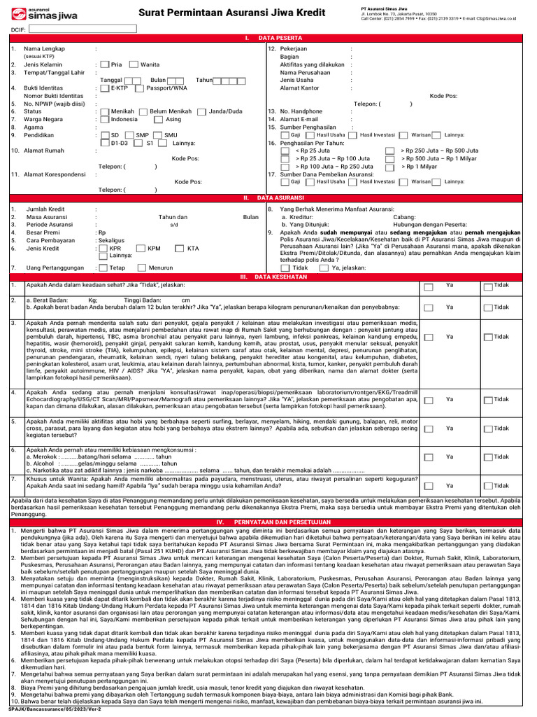 Spaj-Ajk-word Bank Umum 2023 06 14 | PDF