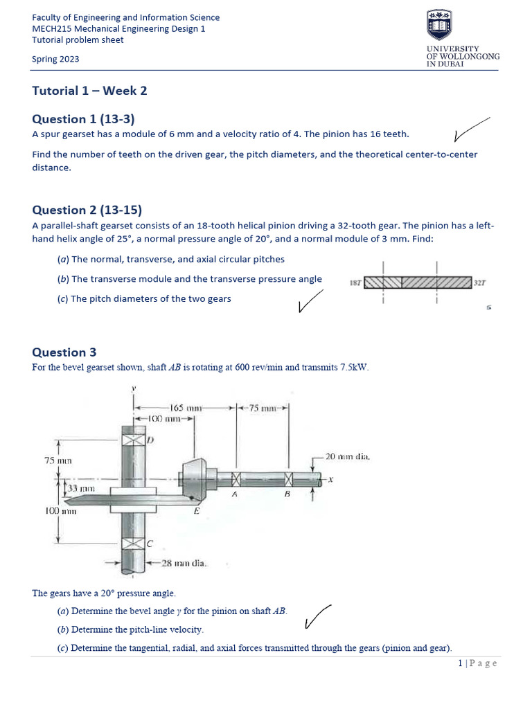 Tutorial 1 - Week 2 Question 1 (13-3) | PDF