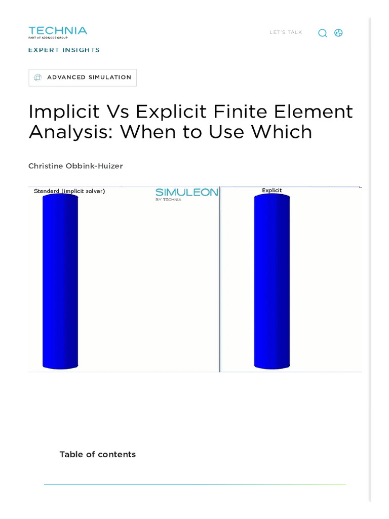 Implicit vs Explicit Analysis in Abaqus | PDF | Finite Element Method | Nonlinear System