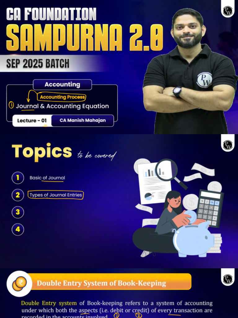 Basic Accounting Procedure Journal Entries 01 Class Notes PDF | PDF