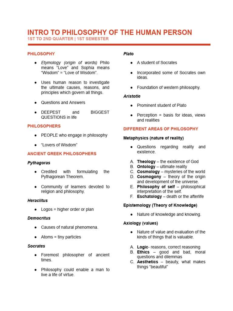 Intro To Philosophy of The Human Person 1 | PDF | Reason | Climate Change