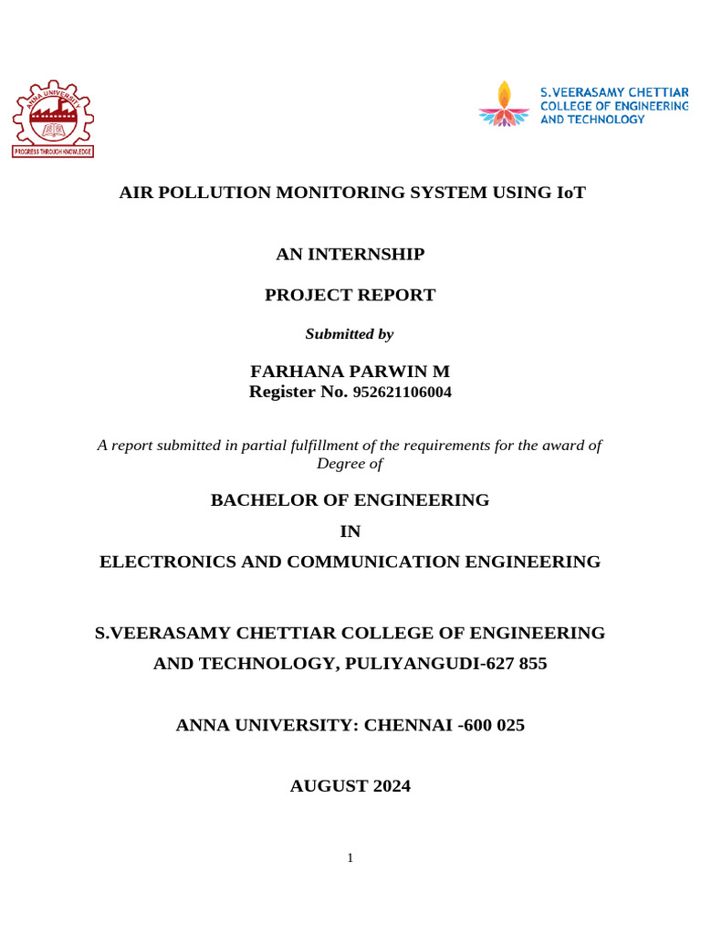Air Pollution Monitoring System - Iot | PDF | Embedded System ...