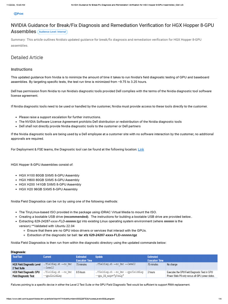 NVIDIA Guidance For Break - Fix Diagnosis and Remediation Verification ...