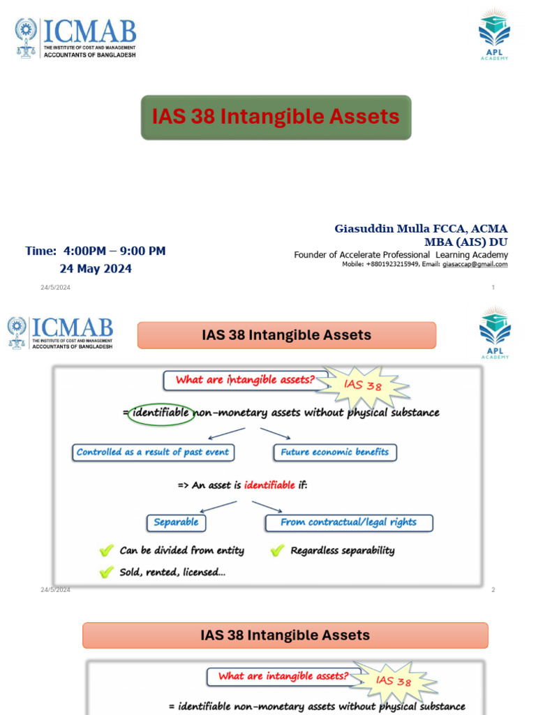 IAS 38 Intangible Assets | PDF | Intangible Asset | Business