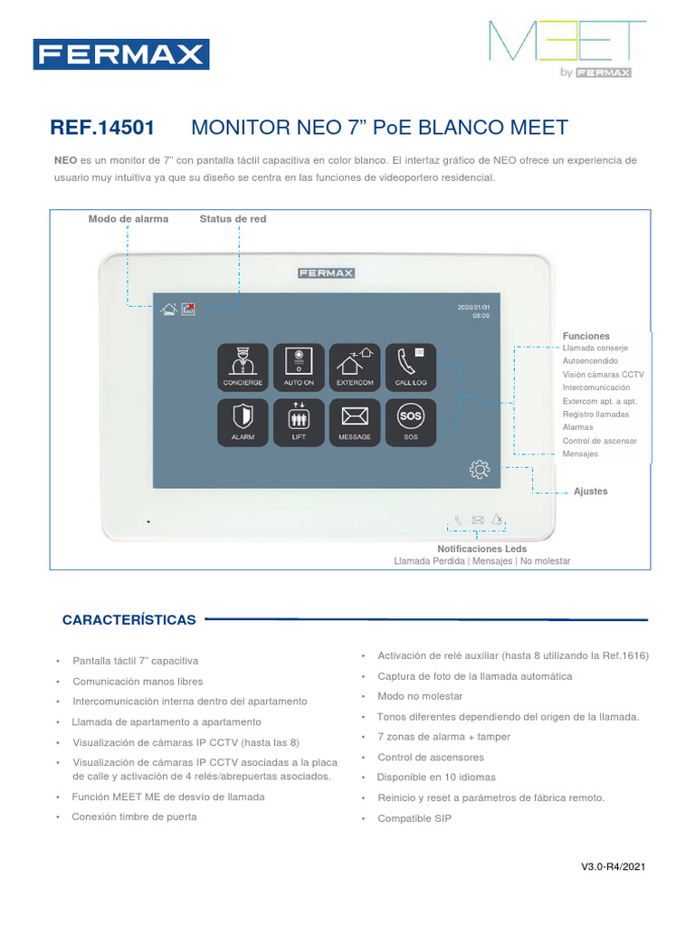 Pantalla Ip Tactil Poe Neo 7 Pulgadas | PDF | Relé | Circuito cerrado ...