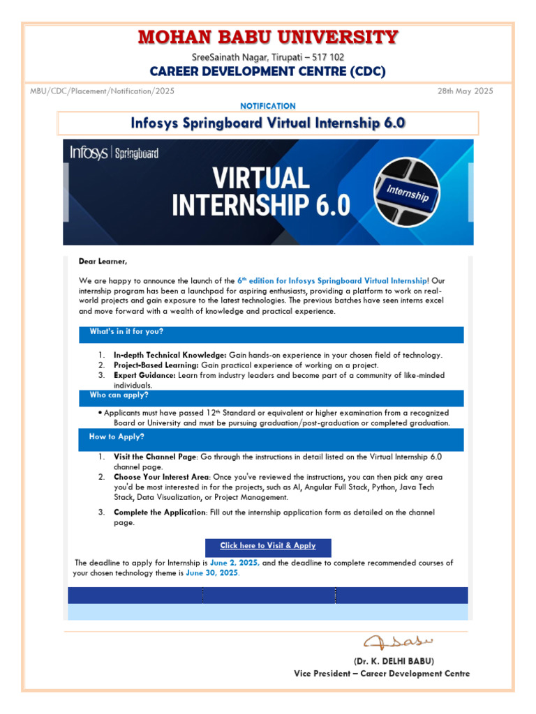 Infosys Springboard Virtual Internship 6.0 | PDF