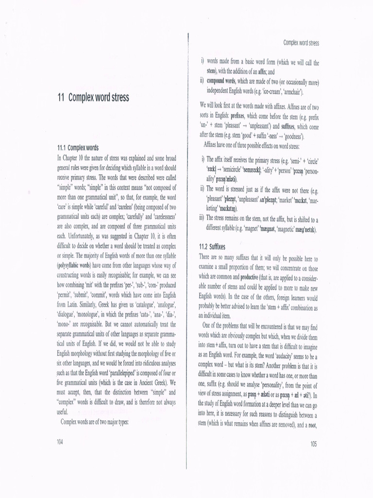 7 Stress in Complex Words | PDF