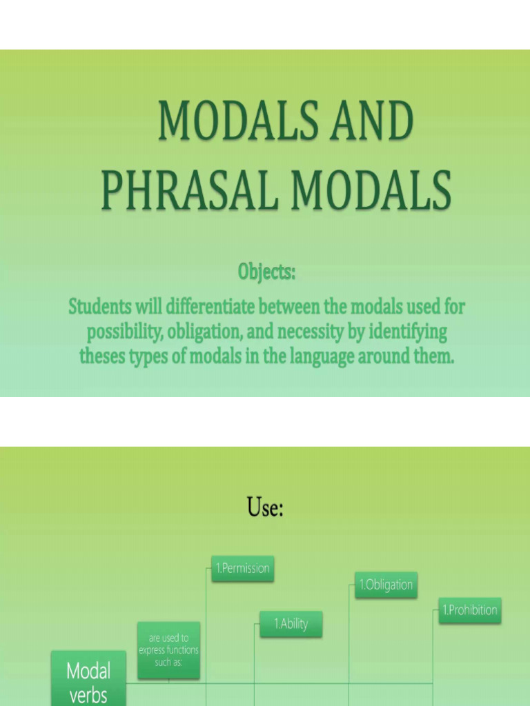 Modals and Phrasal Modals | PDF