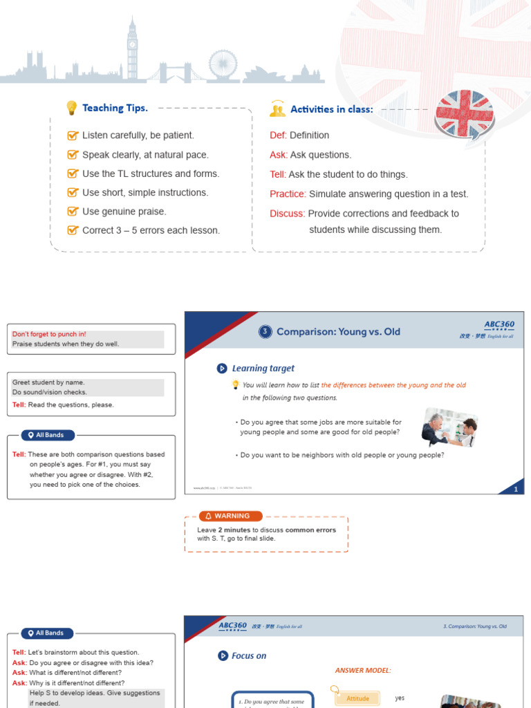 Unit 1 Lesson 3 Comparison - Young vs. Old | PDF | English Language ...