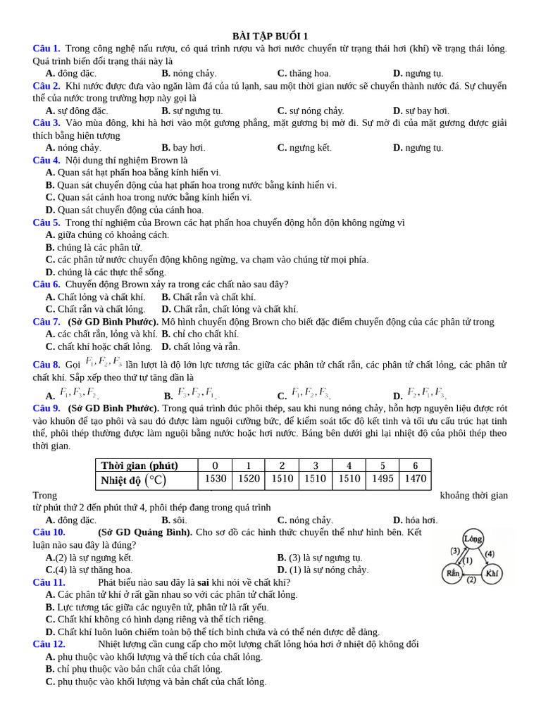 BÀI TẬP BUỔI 1 11a | PDF