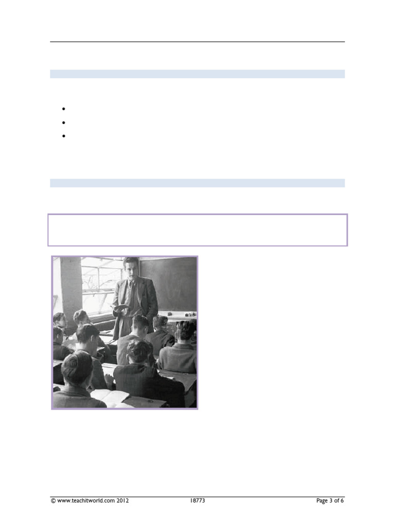 1950s Education: A Lesson Plan | PDF
