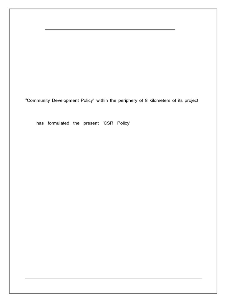 CIL CSR Policy Guidelines 2024 | PDF | Corporate Social Responsibility