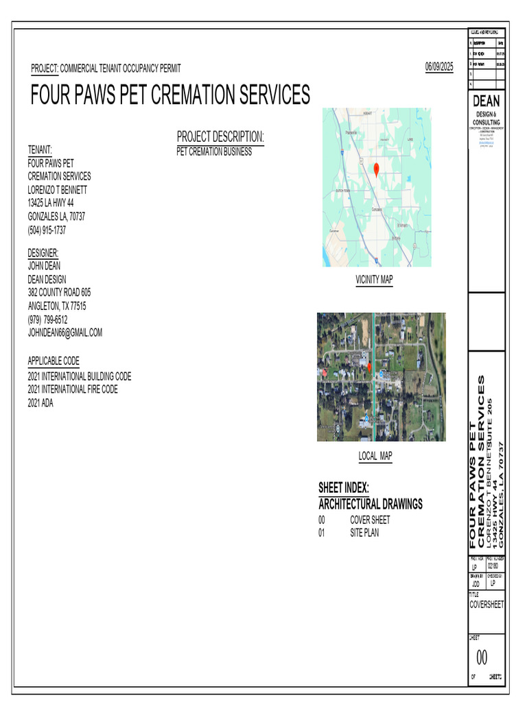 Hwy 44 Four Paws Site-00 Coversheet | PDF | Construction Law