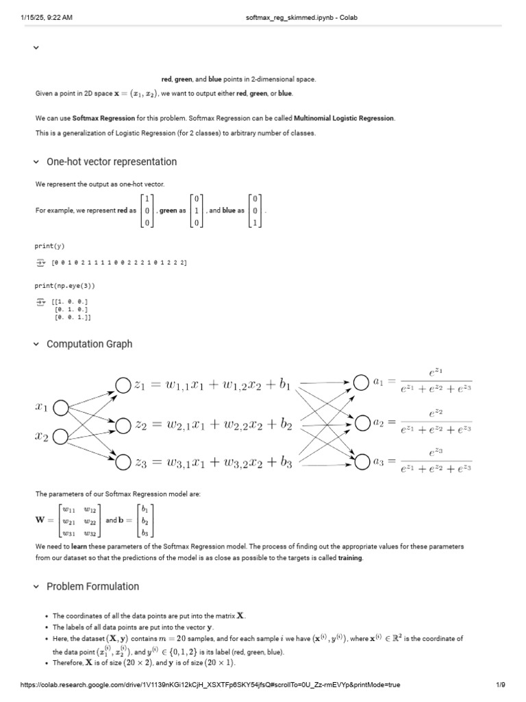 Softmax Reg Skimmed - Ipynb - Colab | PDF | Logistic Regression | Regression Analysis