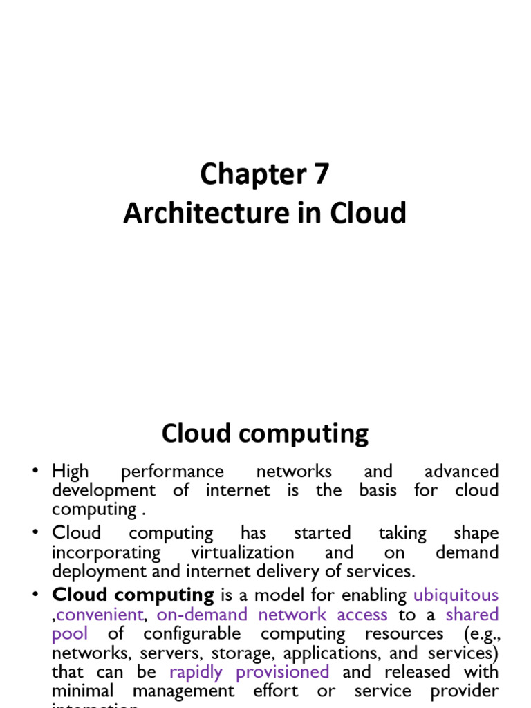 Chapter 7-Architecture in Advance | PDF | Cloud Computing | Virtualization