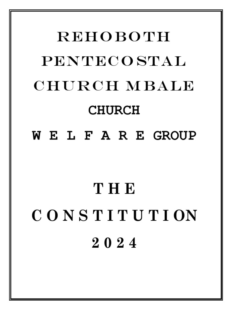 Rehoboth Pentecostal Church Welfare Constitution | PDF | Committee | Quorum