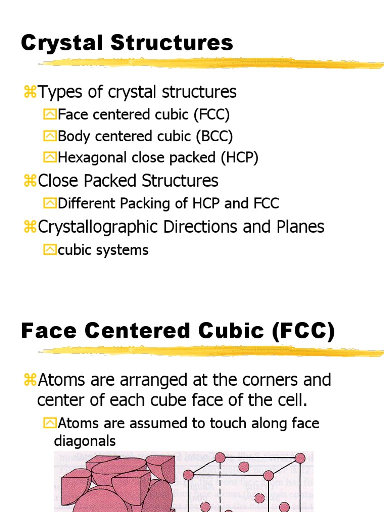 Types of Crystal Structures Explained | PDF | Teaching Methods & Materials