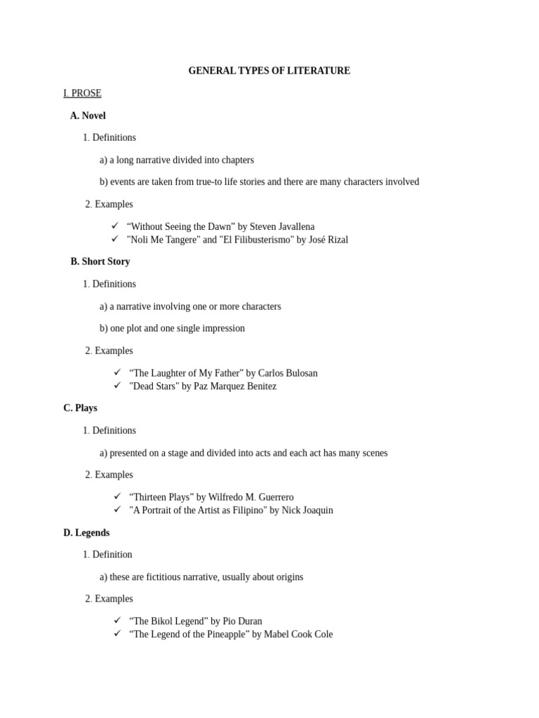 General Types of Literature | PDF | Poetry | Narrative