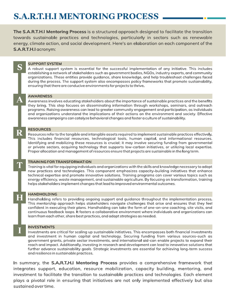 Sarthi Mentoring Process | PDF