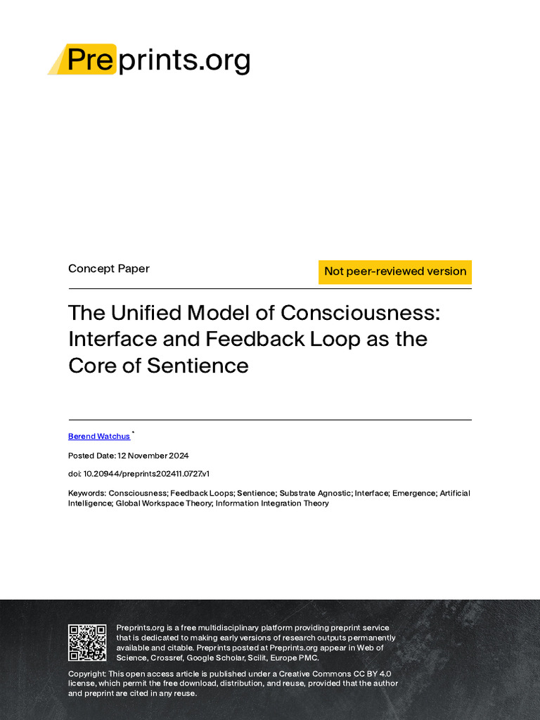 The Unified Model of Consciousness: Interface and Feedback Loop As The ...