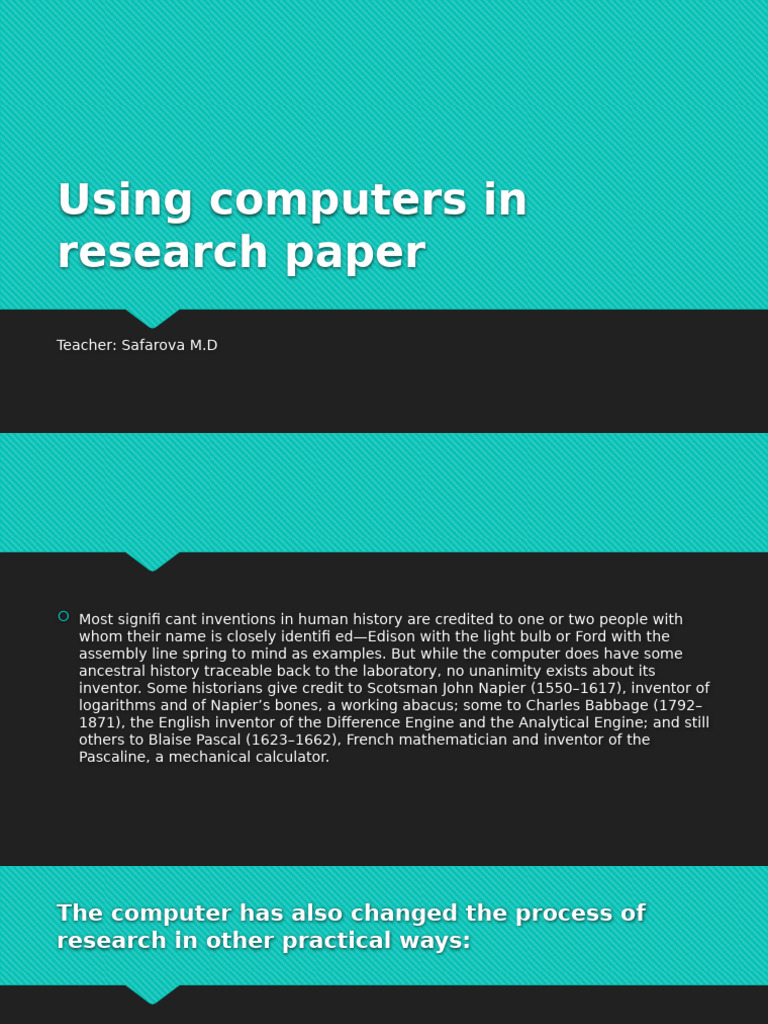 Impact of Computers on Research Methods | PDF | Academic Journal ...