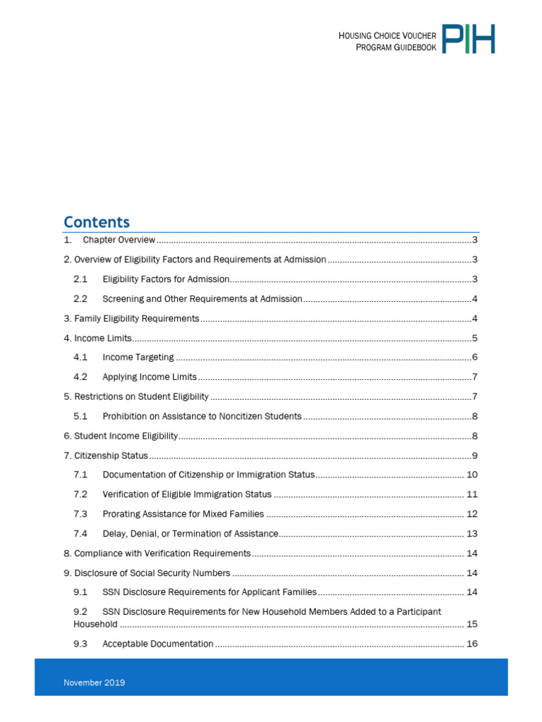 HCV Program Eligibility Guide | PDF | Section 8 (Housing) | Citizenship ...