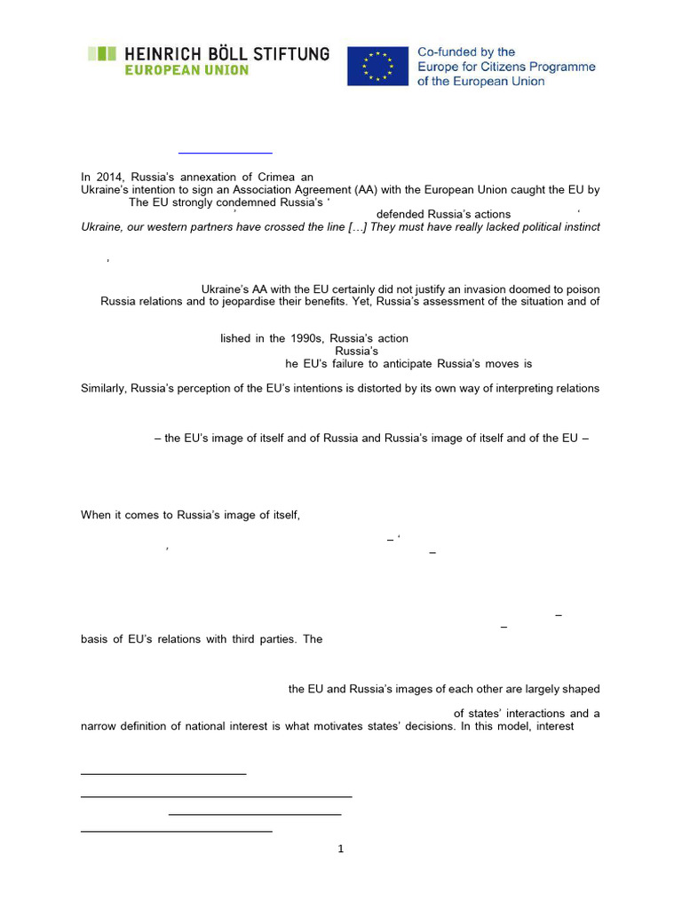 Eu Russia Relations Towards An Increasingly Geopolitical Paradigm | PDF ...