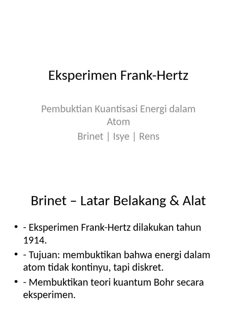 Eksperimen Franck Hertz | PDF