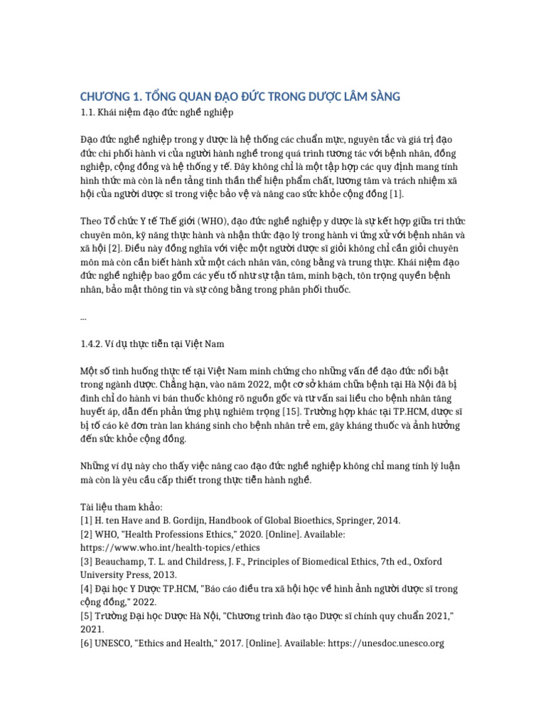 Chuong 1 Dao Duc Trong Duoc Lam Sang | PDF