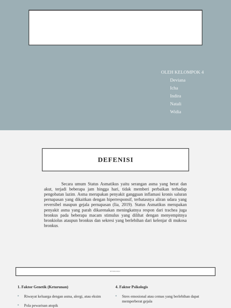 Asuhan Keperawatan Status Asmatikus | PDF