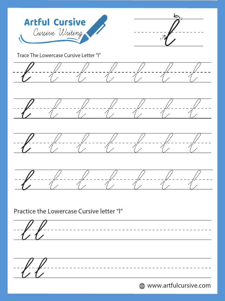 Practice Lowercase Cursive "l" | PDF