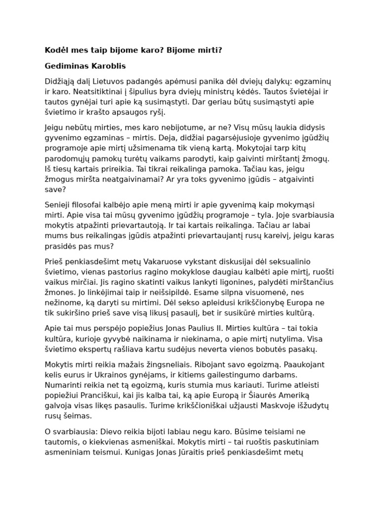 Karas Lietuviu Kalbejimas Kalba Kalbejimas Jhsduighusiegisg | PDF