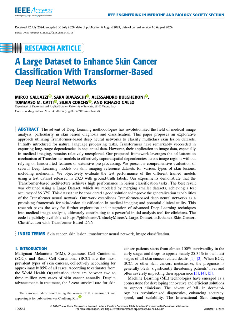 A Large Dataset To Enhance Skin Cancer Classification With Transformer ...