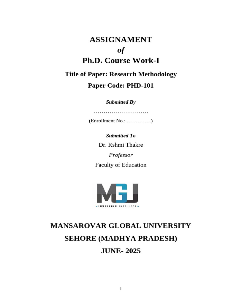 Assignment Front Page | PDF