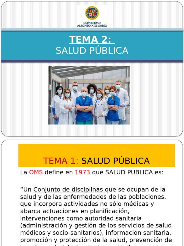 Tema 2 - Salud Pública | PDF | Cuidado de la salud | Salud pública