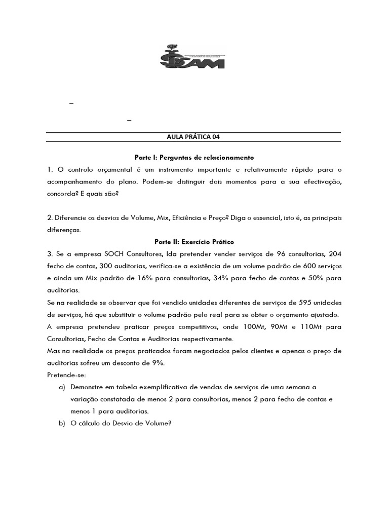 Aula Pr-Tica 04 - PCG 2025 Iscam | PDF | Contabilidade | Economias