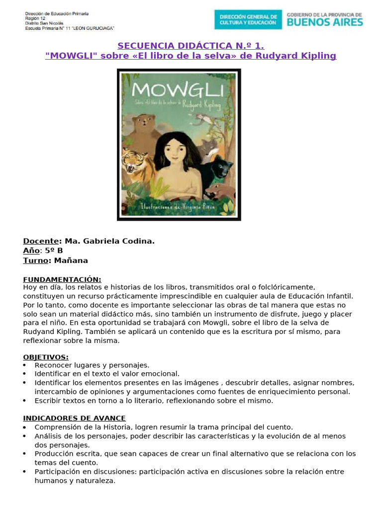 Secuencia #1 Mowgli | PDF | Puntuación | El libro de la selva
