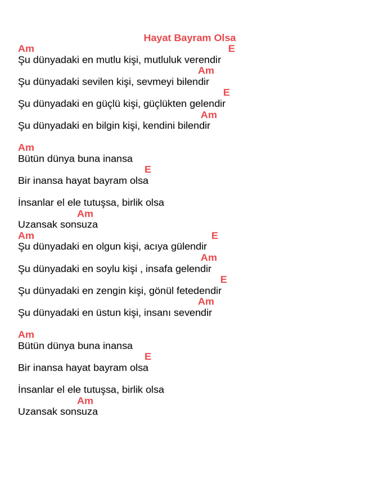 1hayat Bayram Olsa Akor | PDF