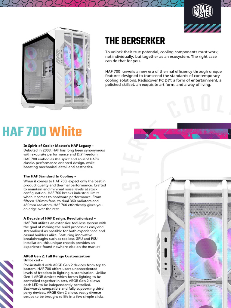 Product Sheet - HAF 700 White | PDF | Solid State Drive | Office Equipment