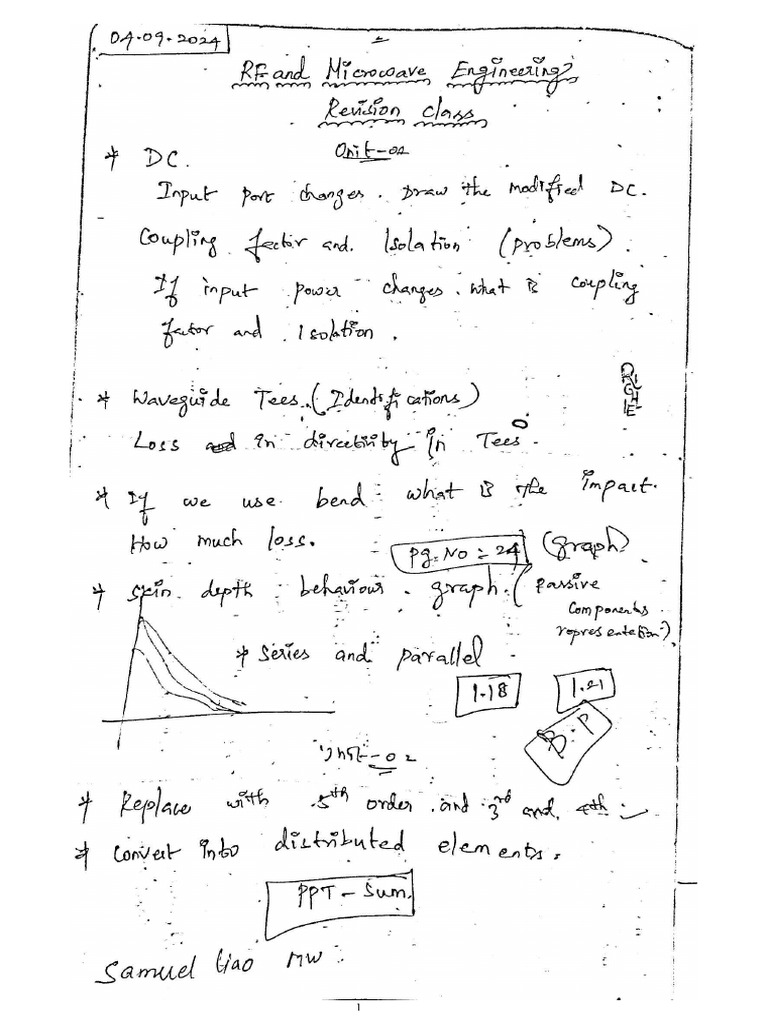 RF and Microwave Engineering Important | PDF