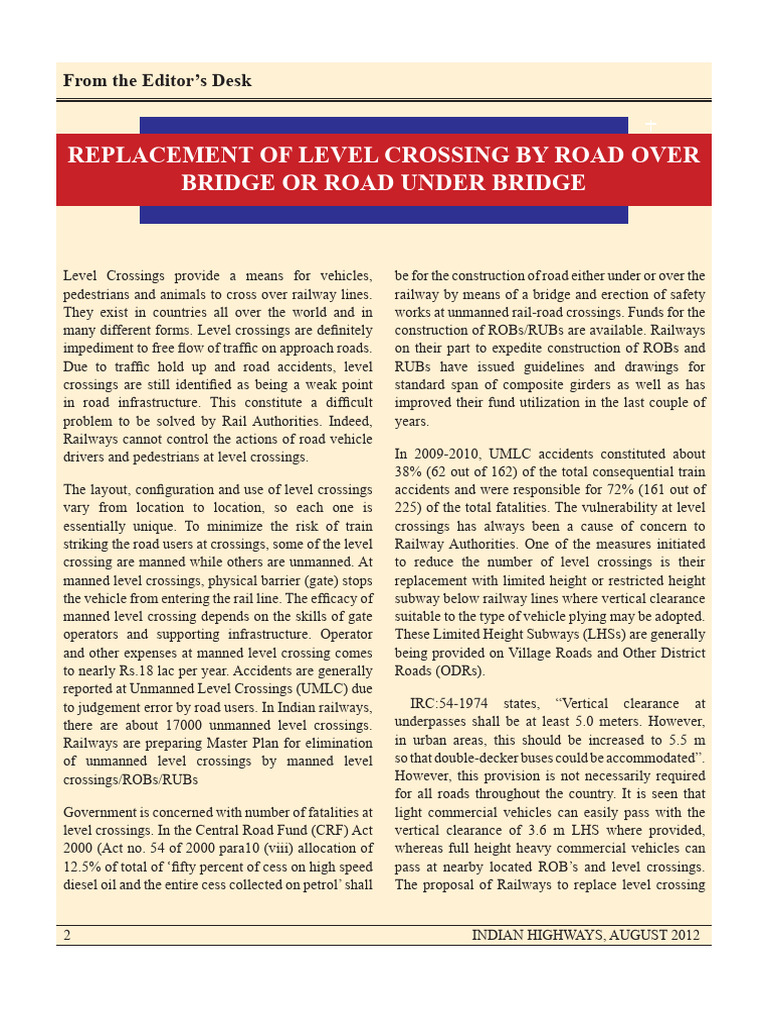 Railway Crossing Height Regulations | PDF | Road | Rail Transport